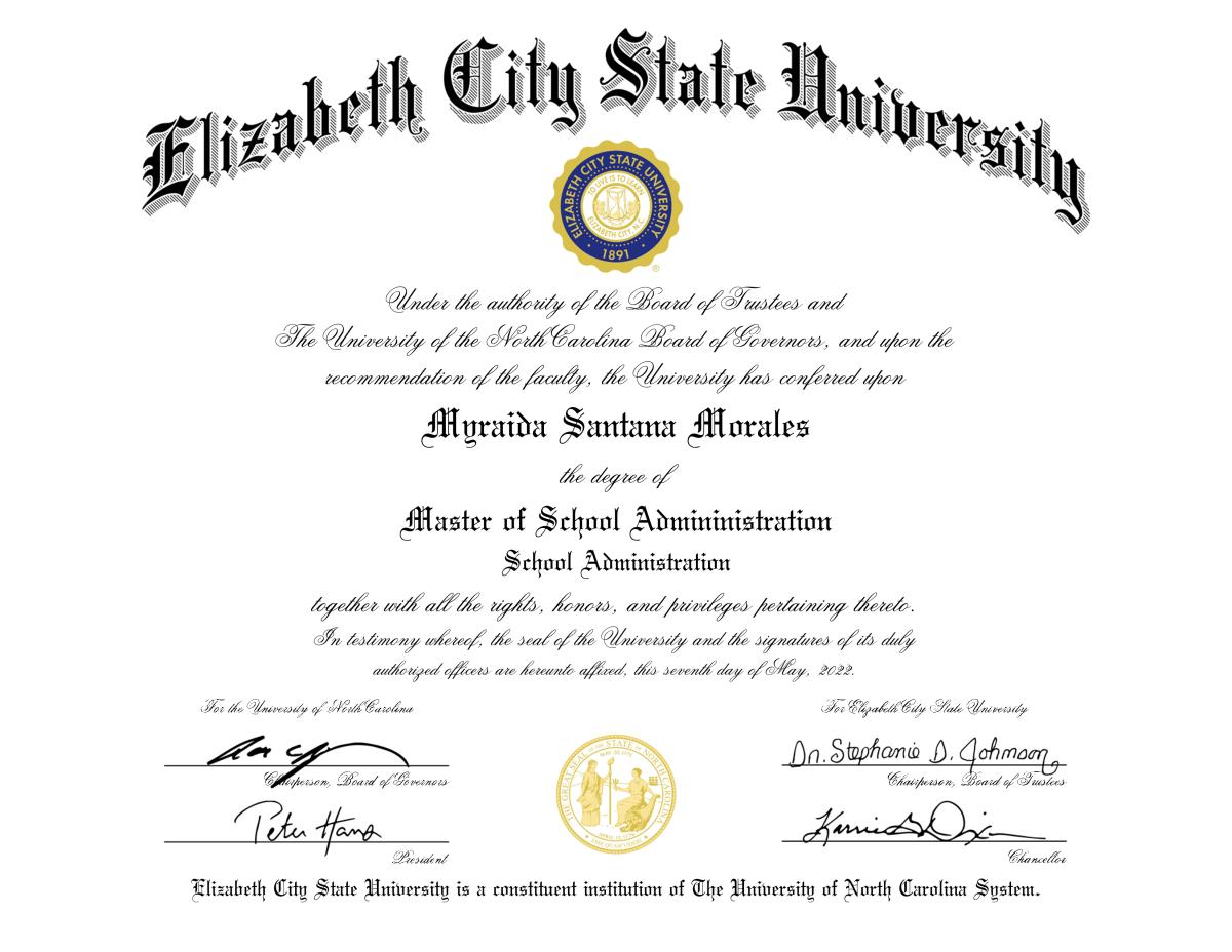 University Degree Certificate 2022