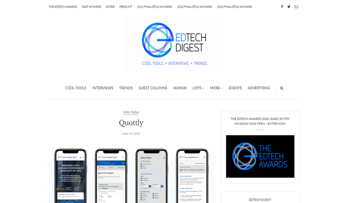 EdTech Digest Cool Tools: Quottly [now Parchment] - Parchment